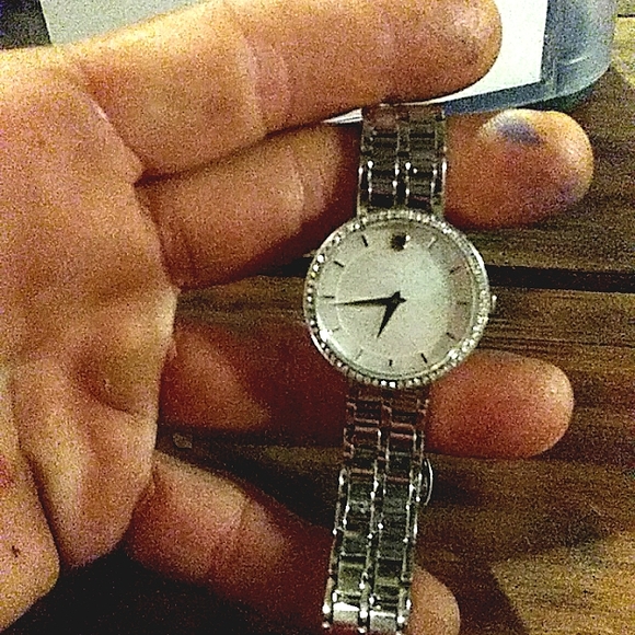 Movado | Jewelry | Movado Sapphire Crystal With 6 Tiny Cut Diamonds ...